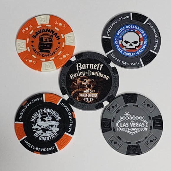 Harley-Davidson | Games | Harley Davidson Poker Chip Bundle Of 6 Chips ...